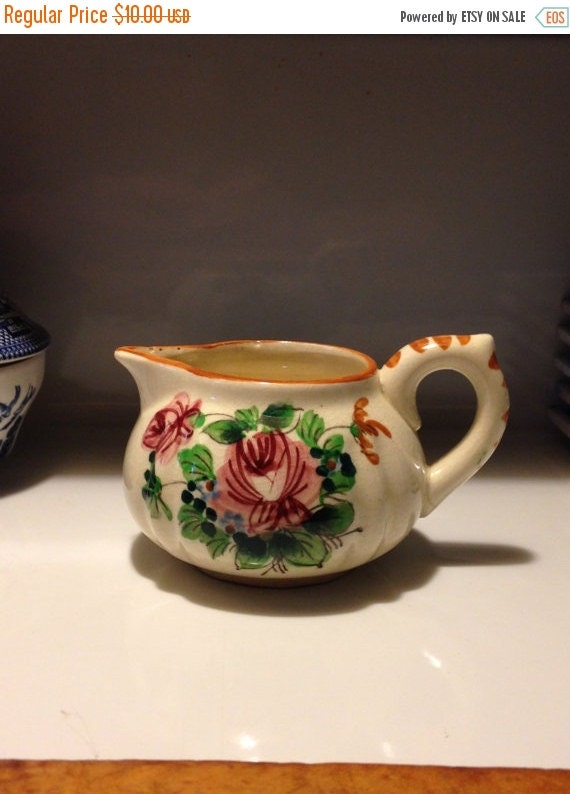 Morikin Ware Occupied Japan Hand Painted Cream Pitcher Tiger Stripes ...
