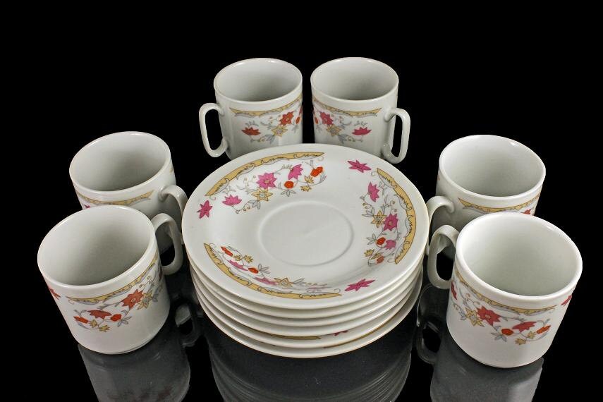 Demitasse Cups and Saucers Set of 6