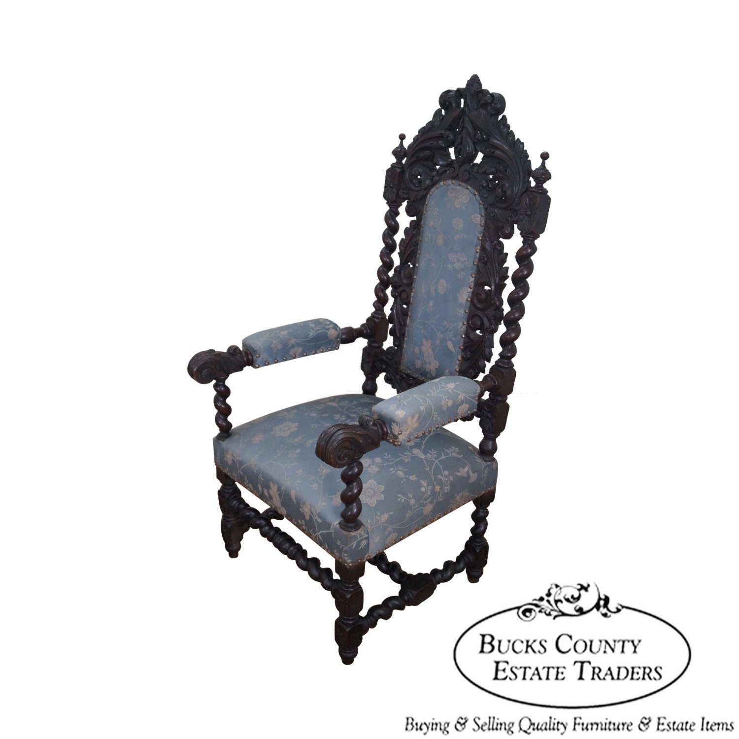 Antique 19th Century Carved Oak Renaissance Style Throne Chair – Haute ...