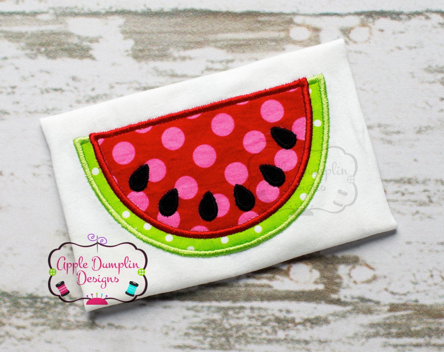 Watermelon Applique Machine Embroidery Design Summer Spring