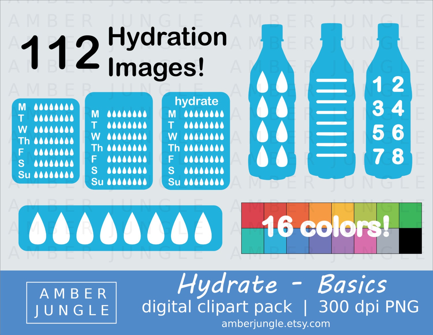Hydration Clipart Basics Instant Download Hydrate Printable