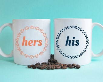 His hers mug set heart mugs 11 oz always forever couple