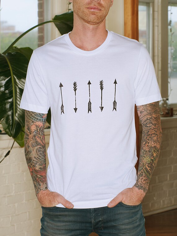 Arrow Shirt White Tshirt Gift for a guy by nicandthenewfie on Etsy