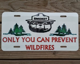 Smokey Bear Fire Danger Sign With Adjustable Dial Made in USA