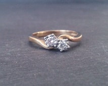 Unique two stone ring related items | Etsy