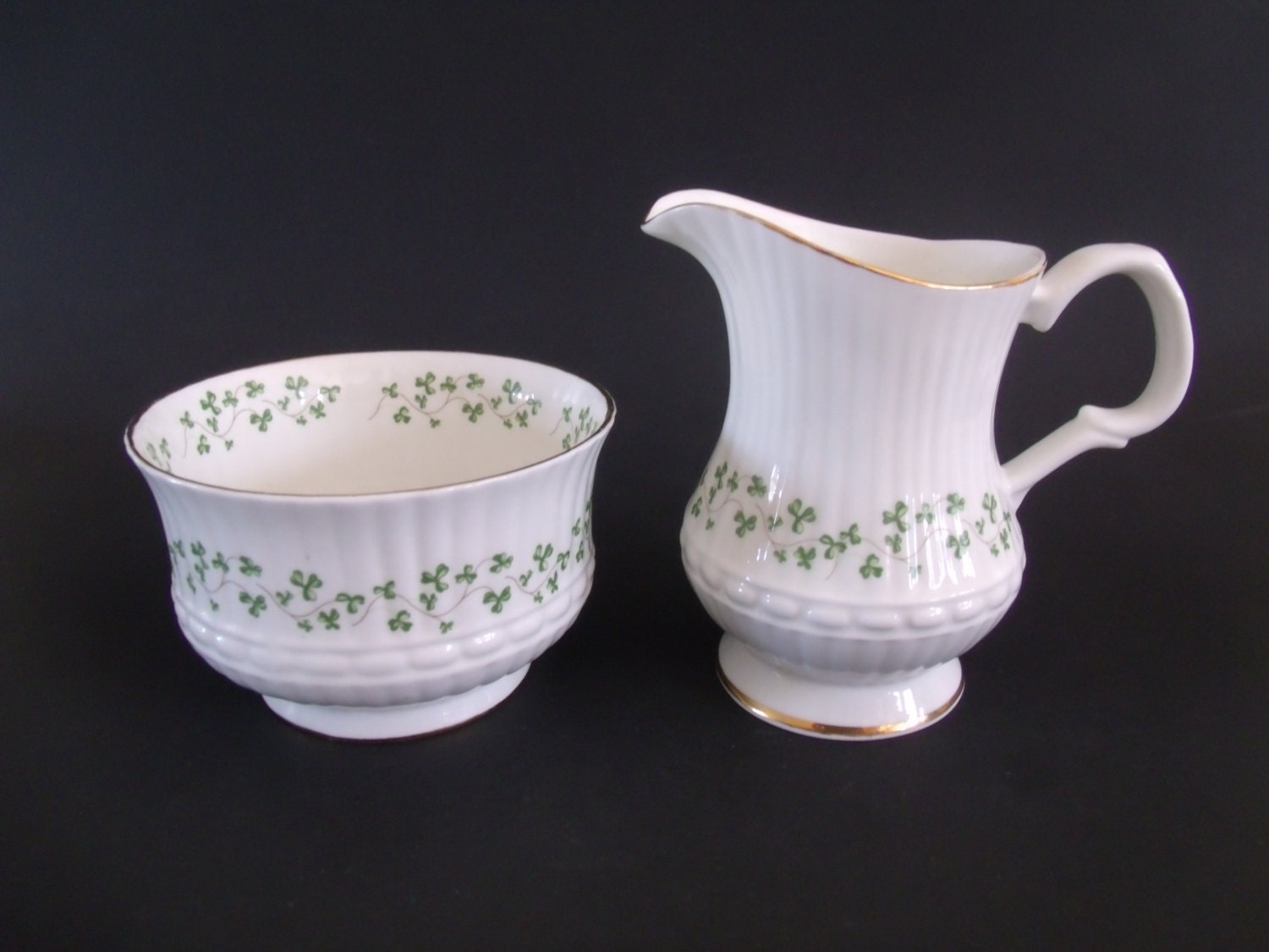 Vintage Royal Tara Cream and Sugar Set, Shamrock, Collectible, Holiday ...