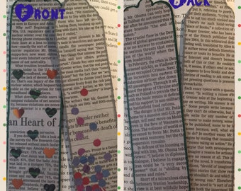 Newspaper Feather Bookmark by ashsbookmarks on Etsy