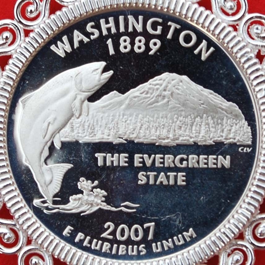 US 2007 Washington State Quarter 90% Silver Proof Coin by jt6740