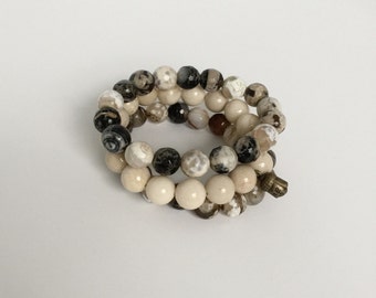 Items similar to Crystal Bracelet Stack, Set of 3 Bracelets, Boho ...