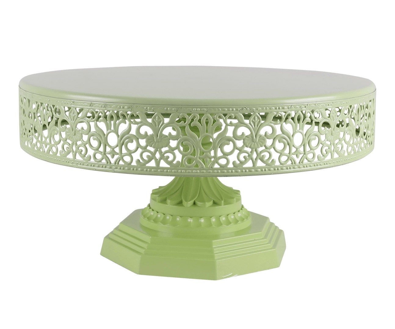 Green Cake Stand 12 Inch Round Birthday by PlatinumHomeDesigns