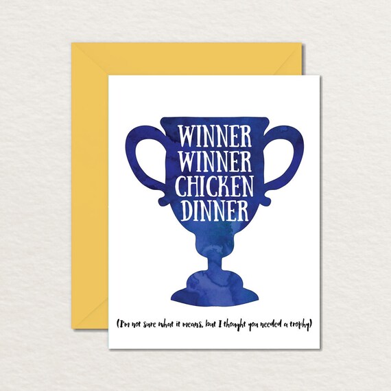 Printable Congratulations Card / Winner Chicken Dinner