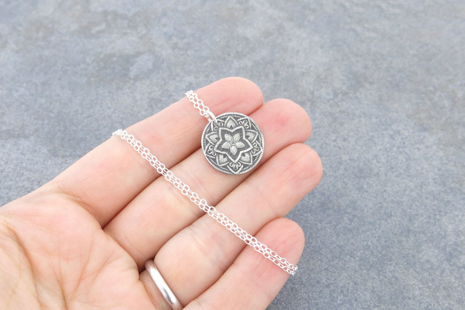 Sterling Silver Necklace Long Silver Necklace Silver Pendant