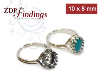 Oval 18x13mm Ring Bezel Cups for Setting Sterling Silver 925