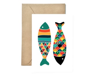 Fish birthday card | Etsy