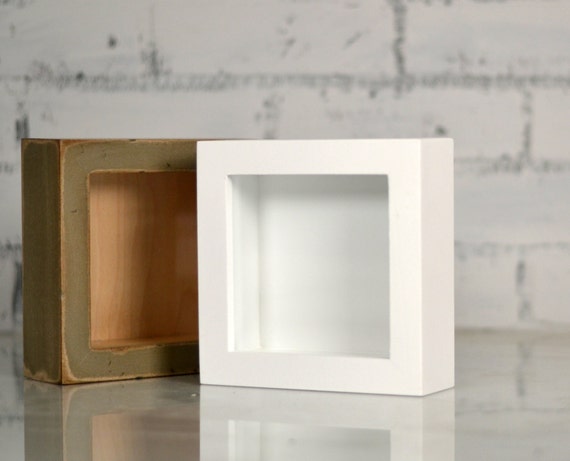 Handmade Small Square Shadow Box Frame Holds up to 4.5 x 4.5