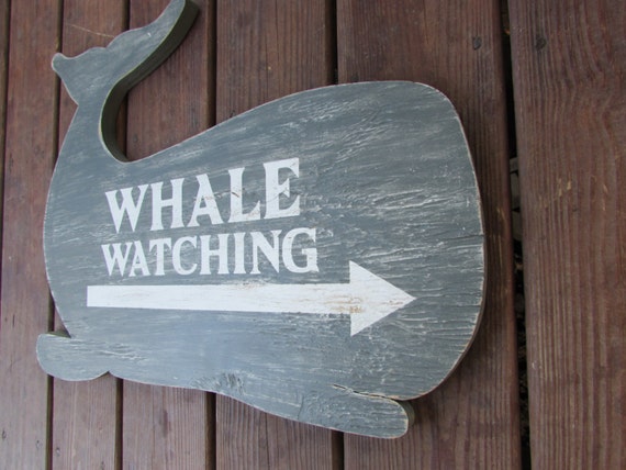 Whale Watching Sign. Wood Whale Sign. Handmade Nautical sign.