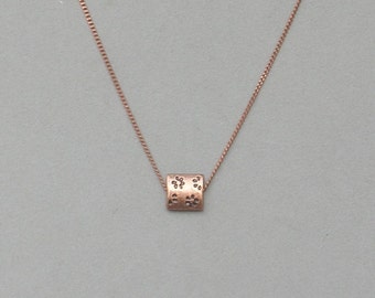 Custom Hand Stamped Copper Rectangle Hemp Bracelet Pick your