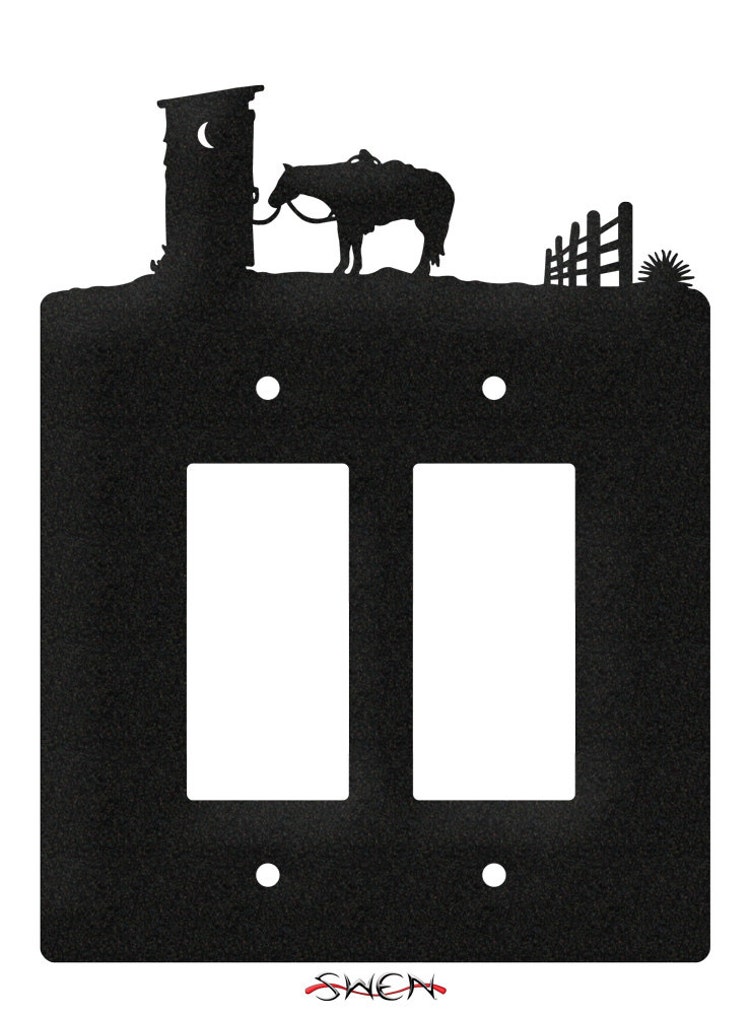 Outhouse Cowboy Western Light Switch Double Plate by swenproducts
