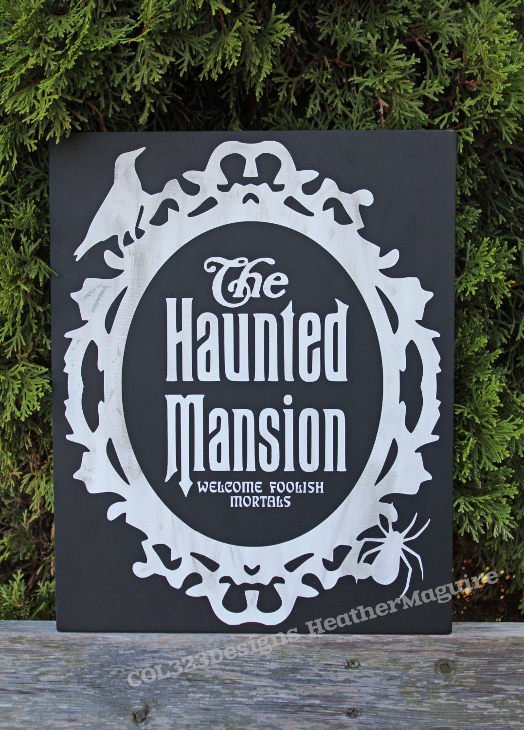 Haunted Mansion Inspired Hand Painted Wooden Distressed Sign