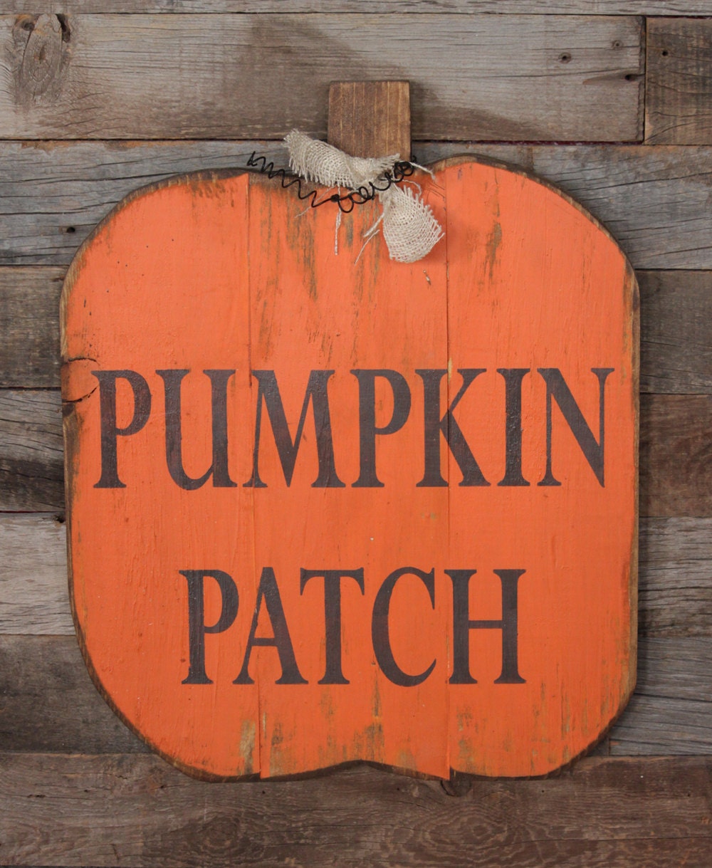 Pumpkin Patch Large Wood Sign Pumpkin Shape by dustinshelves