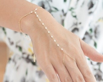 Gold finger bracelet | Etsy