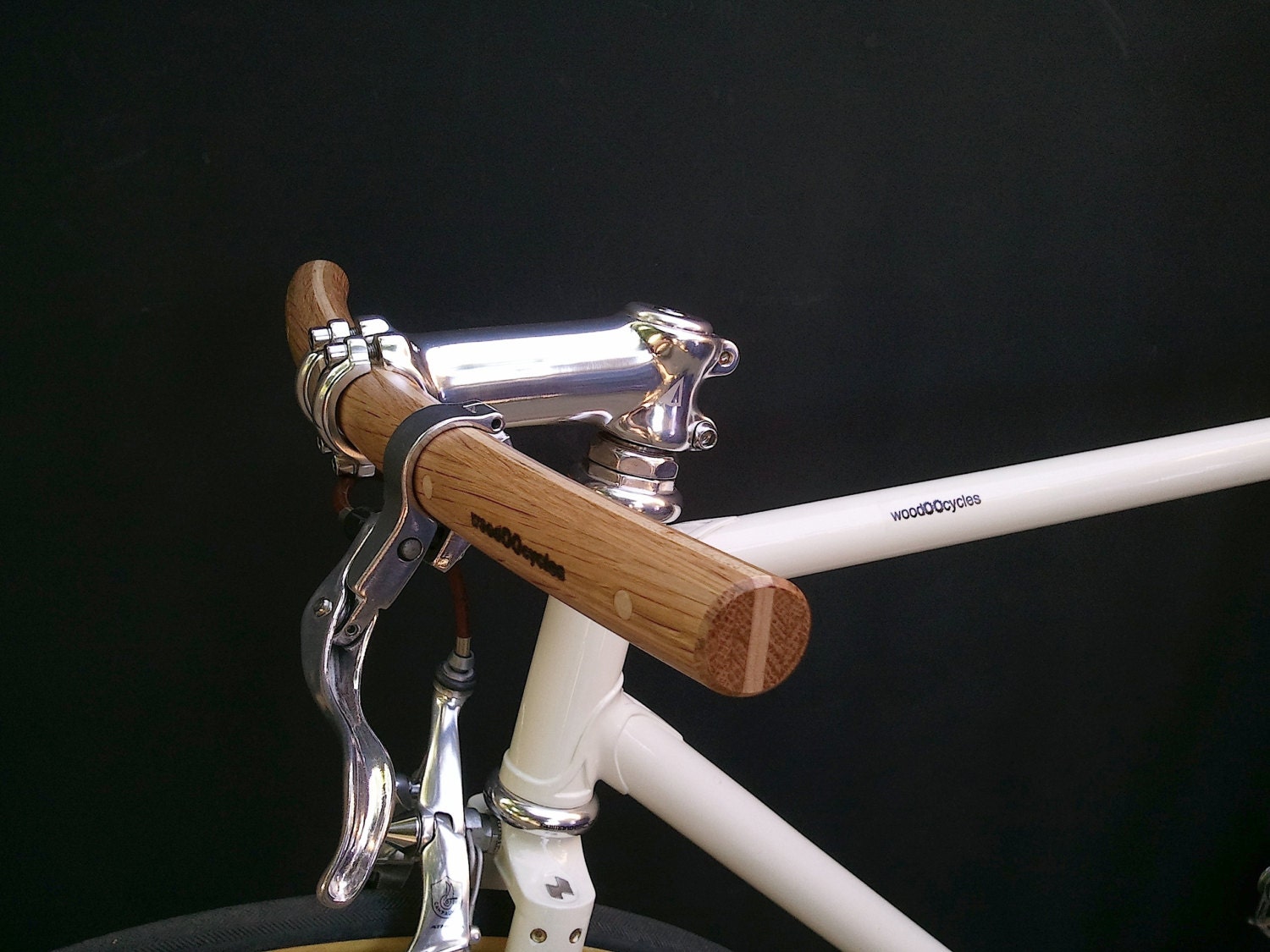 oak and ash wood curved bicycle handlebar