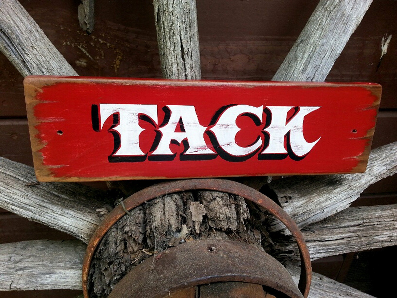 Primitive Wooden Sign Hand Painted Tack Room Sign