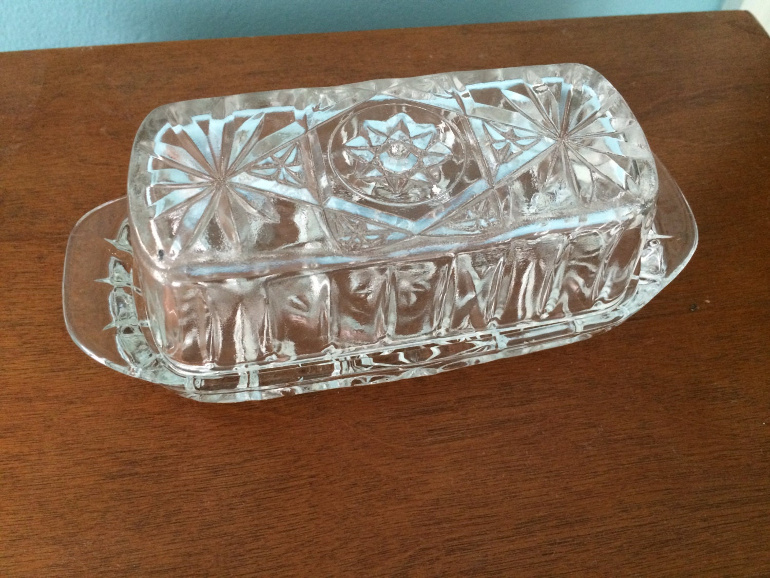 Early American Prescut glass butter dish – Haute Juice