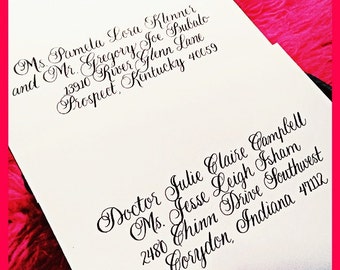 Modern Calligraphy Envelope Addressing for Weddings and other