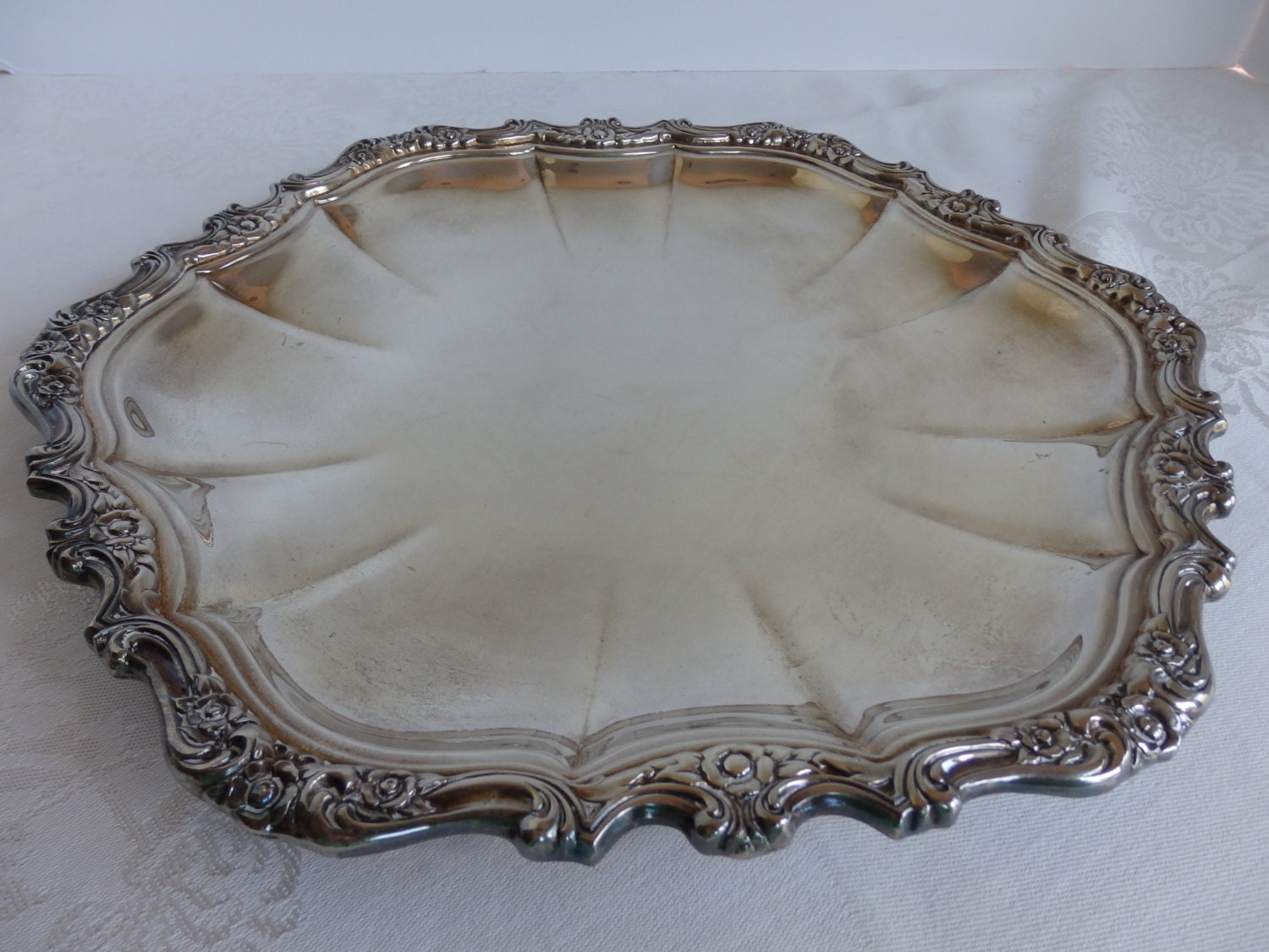 Vintage Oneida Silver Plate Tray. Silver Plate Serving Plate. – Haute Juice