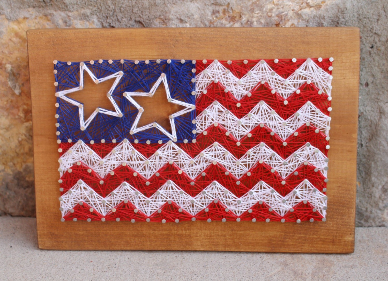 Chevron American Flag String Art 8.5x12.25