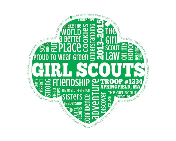Personalized Girl Scouts Word Art Digital Image DIY