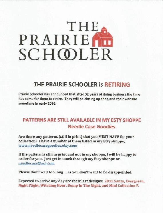 PRAIRIE SCHOOLER Fall Fields Book No 159 by NeedleCaseGoodies