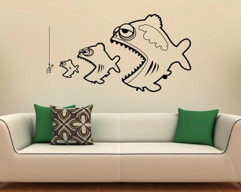 Fishing wall decal | Etsy