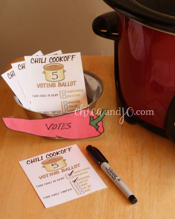 Chili Cookoff Voting Ballot Printables DIGITAL with