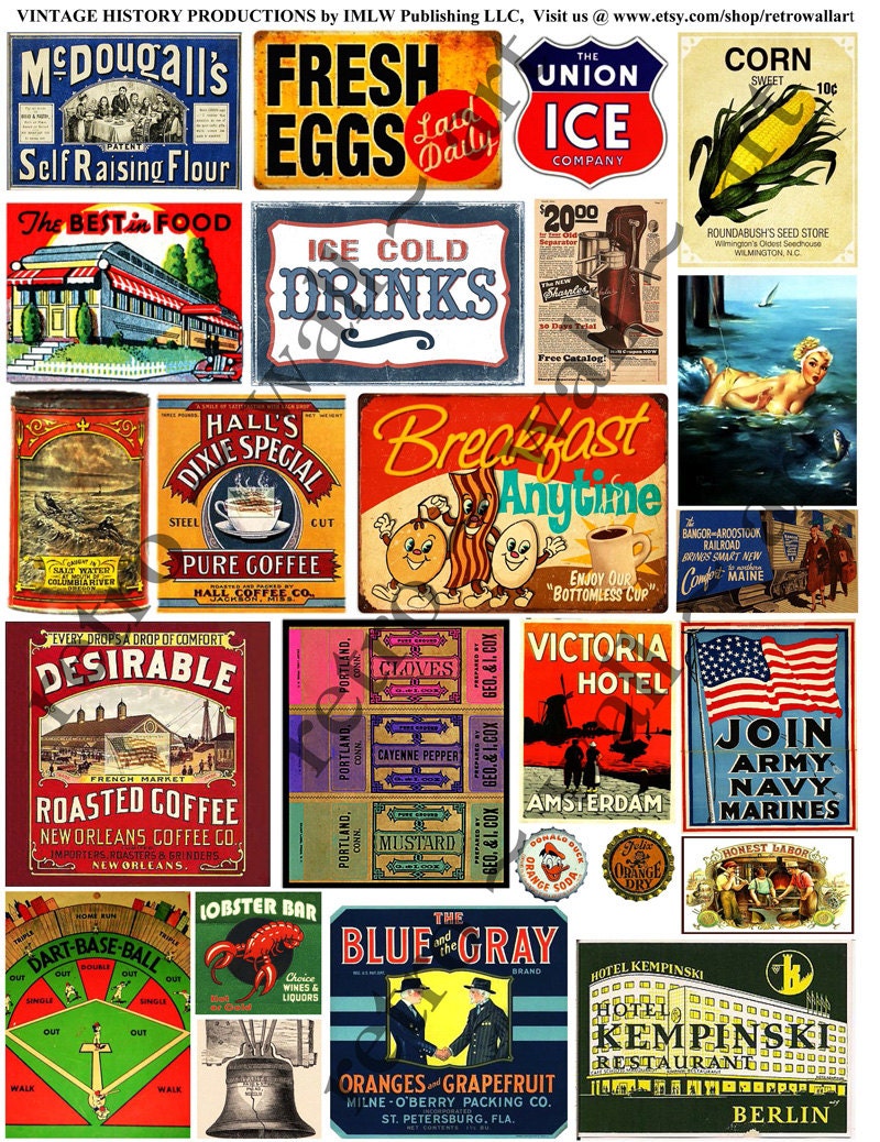 General Store Signs Vintage Inspired Clip Art Ephemera