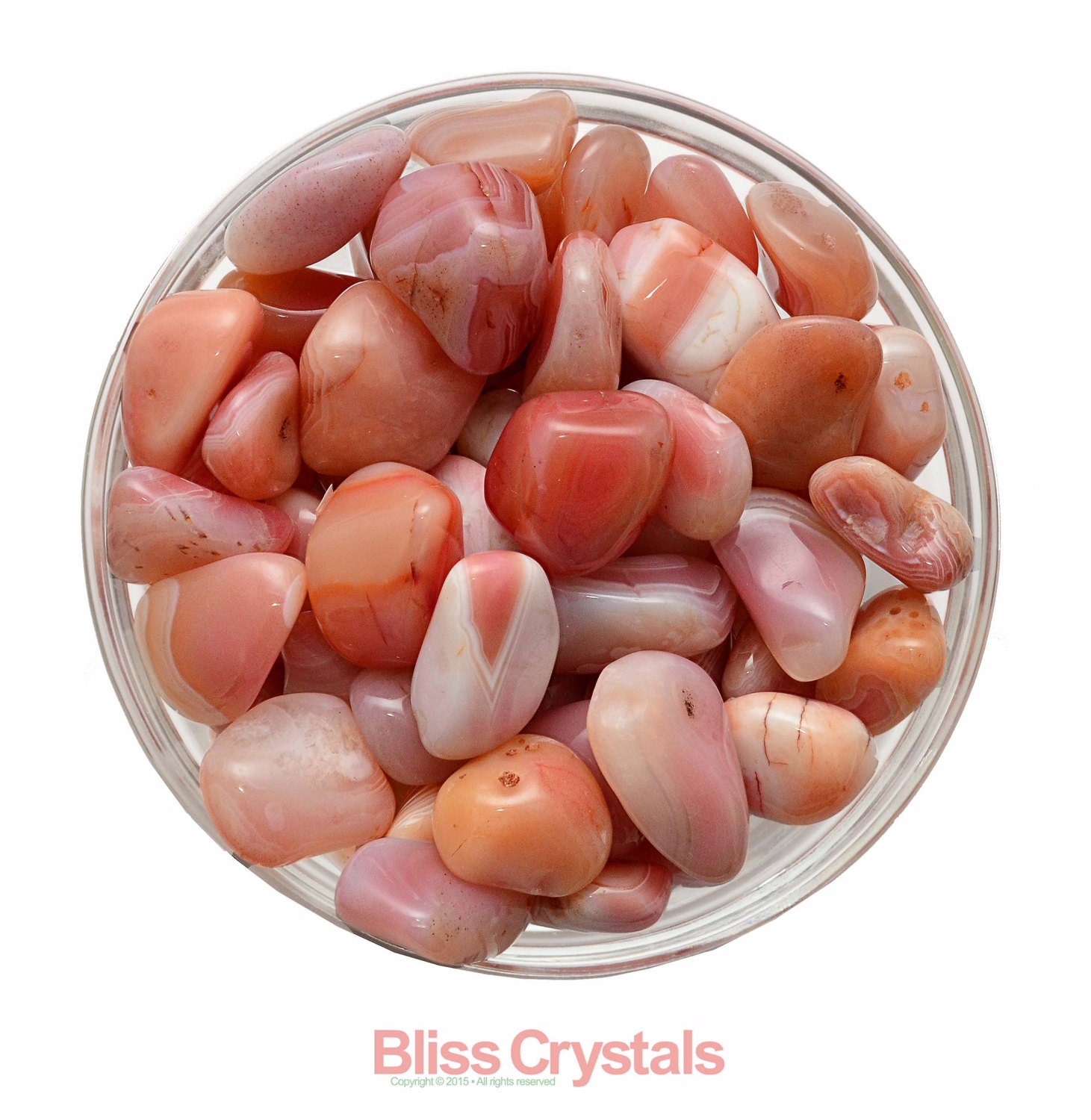 3 Medium APRICOT AGATE Tumbled Stone aka Pink Agate Tumbled