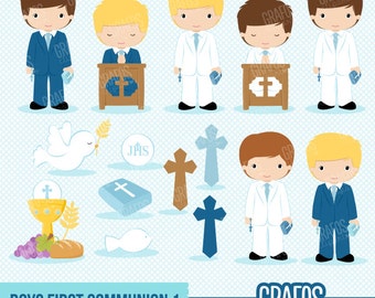 Girl First Communion Clipart / girl 1st communion digital