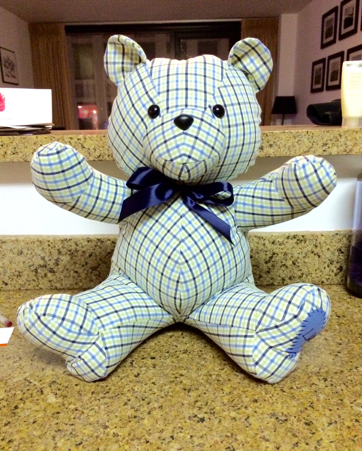 Handmade Memory Teddy Bear Made To Order Single Fabric With