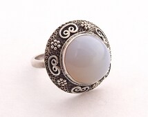 Popular items for chalcedony ring on Etsy