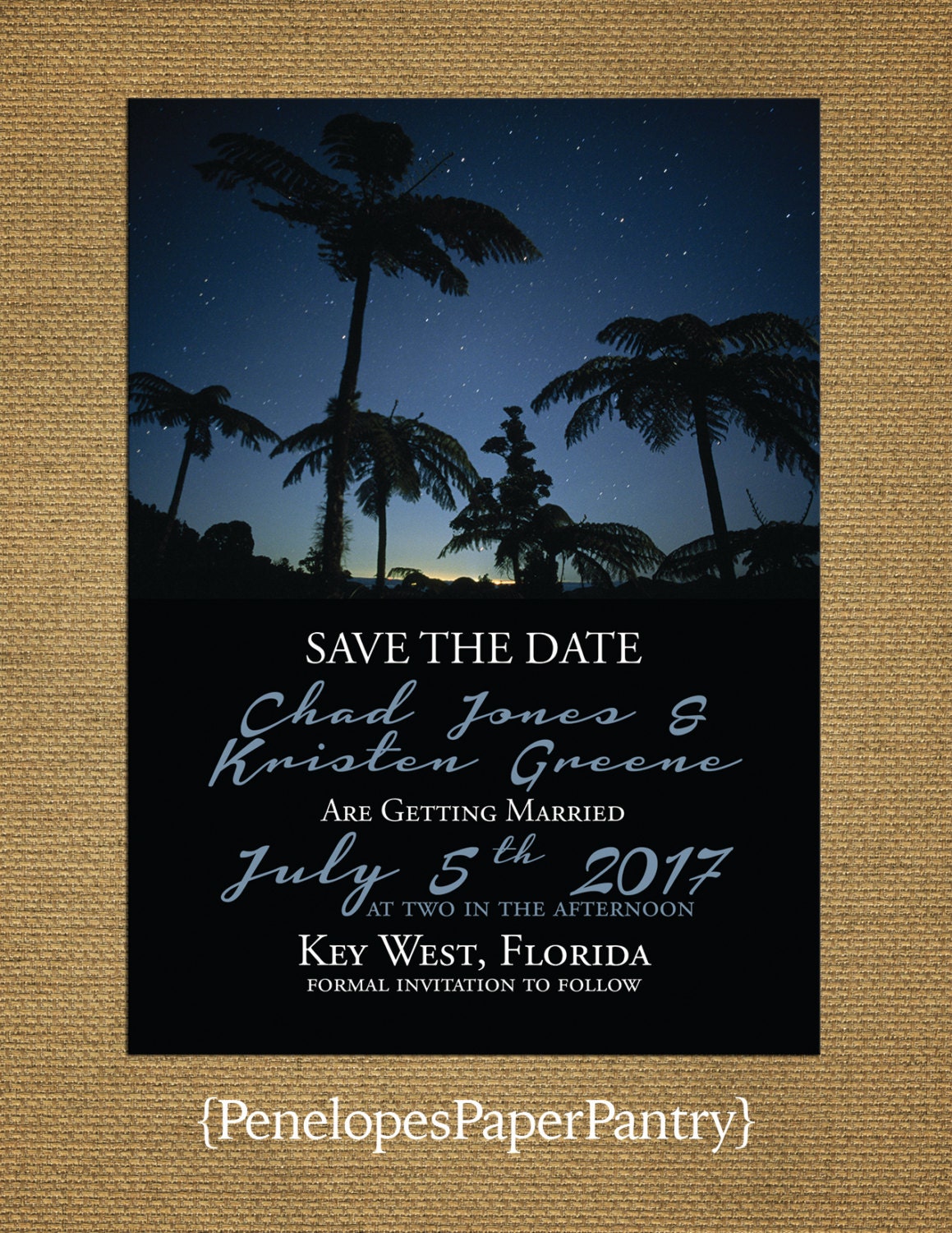Destination Wedding Save The Date Card By PenelopesPaperPantry
