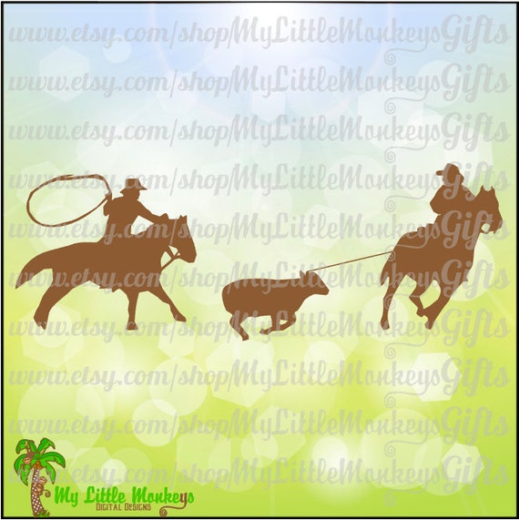 Team Roping Design Cut File Clipart Instant Download 300 dpi