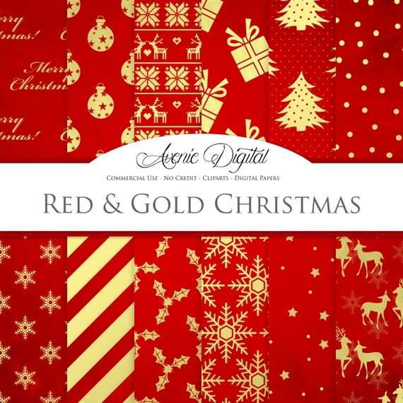Items similar to Red Christmas Digital Paper. Scrapbook Backgrounds ...
