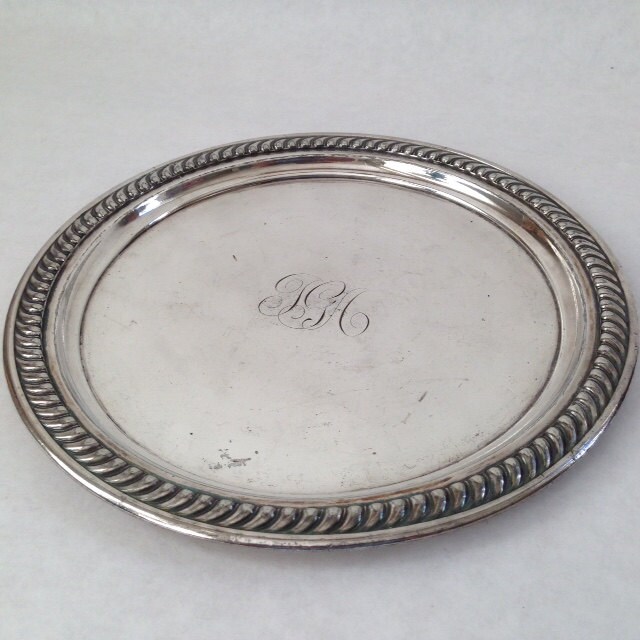 handsome butler’s or calling card tray, Wilcox Meriden silverplate ...