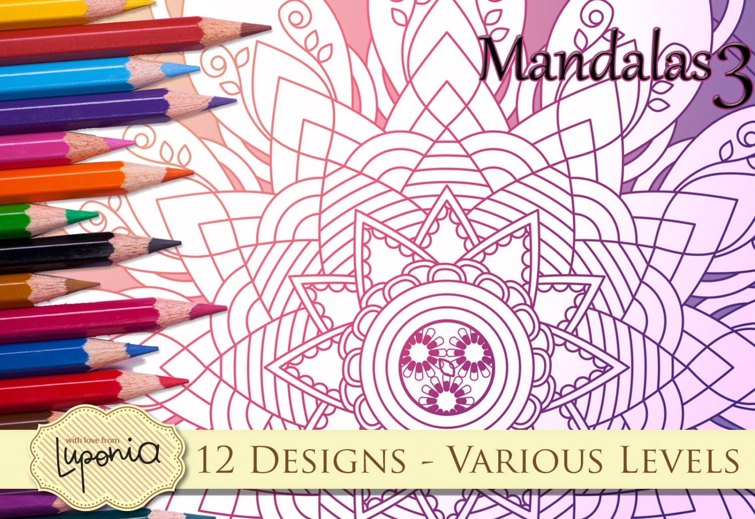 Mandalas Coloring Book Multiple Levels Painting Book by Luponia