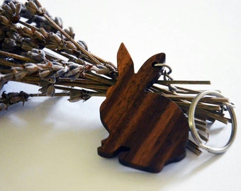 Wooden Turkey Keychain Walnut Wood Animal Keychain by PongiWorks