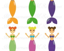 Popular items for clip art mermaid on Etsy