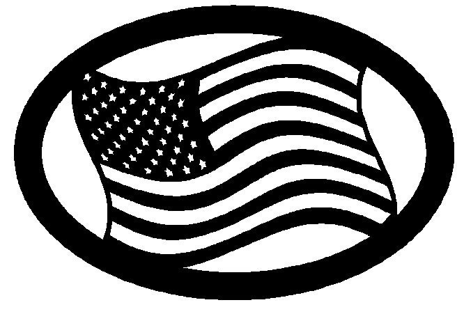 American flag in Oval DXF file