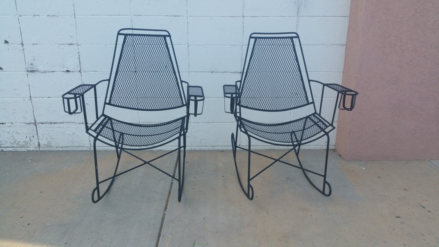 RARE Mid Century Wire Mesh Rocking Chairs in Bent Wire! Sturdy and ...