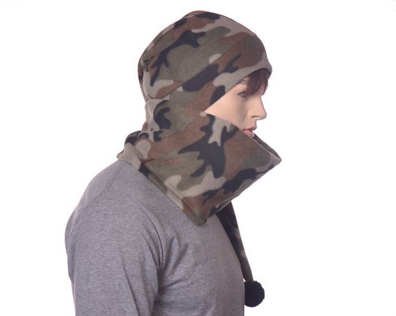 Long Stocking Cap Camo Hat Five Foot Fleece Scarf Hat